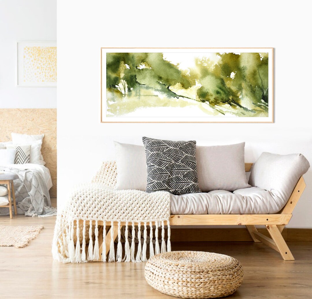 Large Oversize Narrow Horizontal Print, Over Bed Wall Art, Modern Wall ...