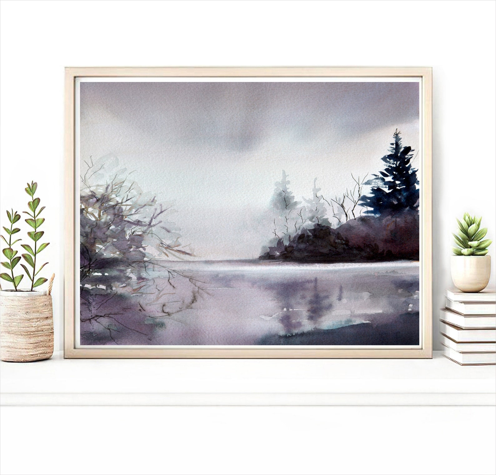 Somber Day Moody Art Print Monochromatic Wall Decor Hazy - Etsy