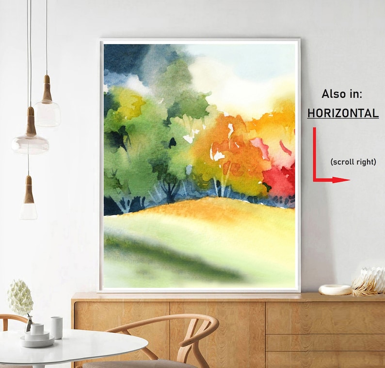 Vibrant Colors Artwork, Bright Wall Decor Print, Watercolor Painting ...