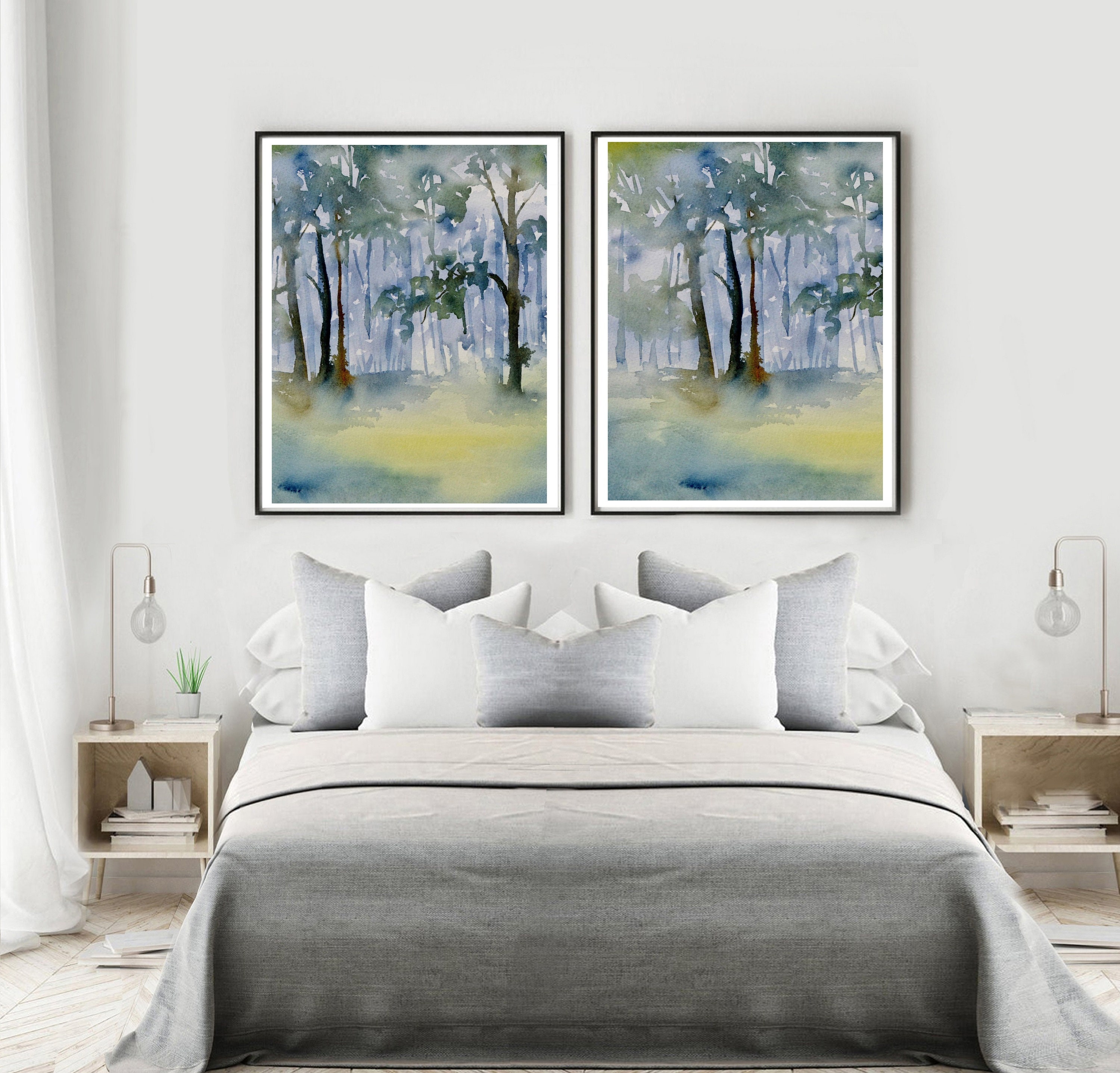 Calming Wall Art Print, Tranquil Decor Art, Mindfulness Artwork, Misty ...