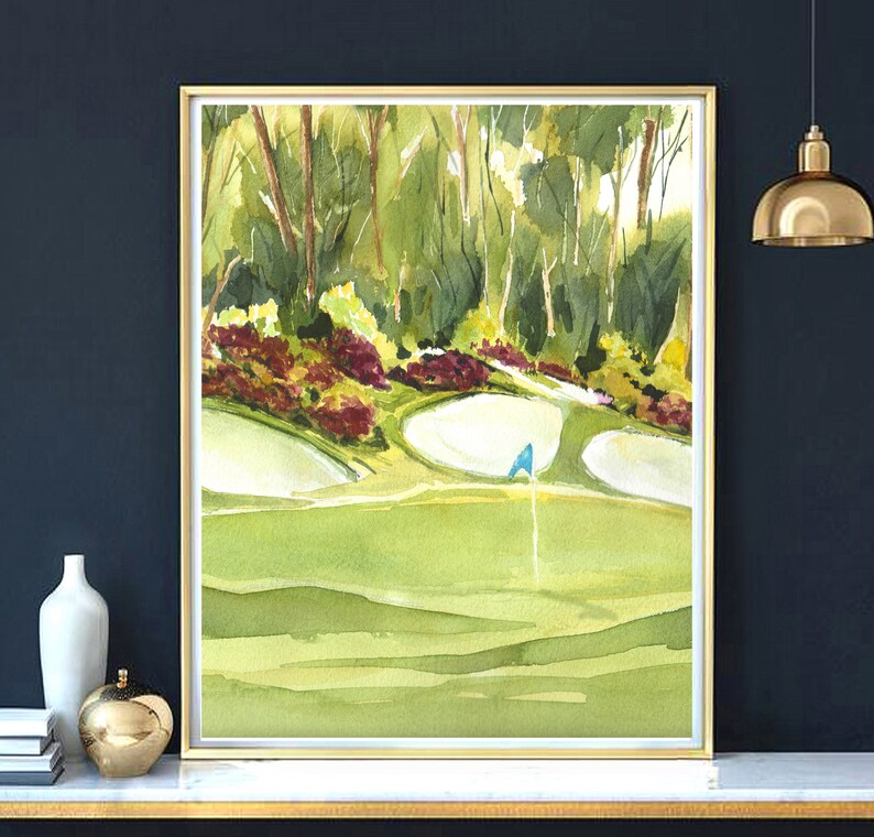 Sports Bar Art Augusta Golf Painting Print Perfect - Etsy