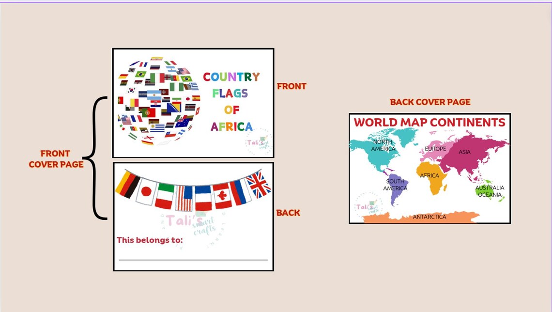 PRINTABLE Montessori AFRICAN Country Flags Memory Flashcards 54 Flags ...