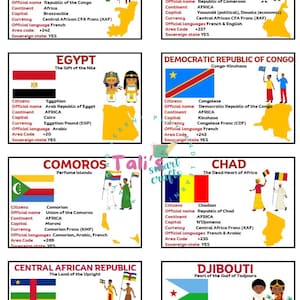 PRINTABLE Montessori AFRICAN Country Flags Memory Flashcards | 54 Flags ...