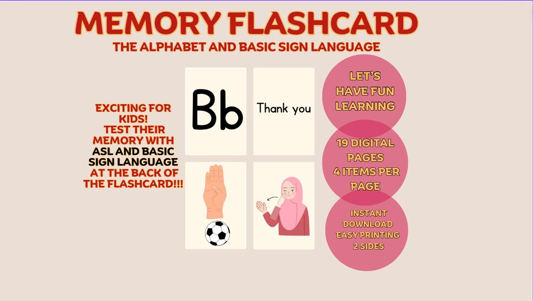 PRINTABLE Montessori ASL Alphabet and Basic Sign Language Memory ...