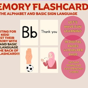 PRINTABLE Montessori ASL Alphabet and Basic Sign Language Memory ...