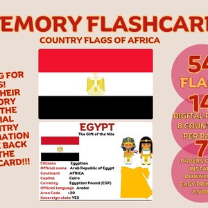 PRINTABLE Montessori AFRICAN Country Flags Memory Flashcards | 54 Flags ...