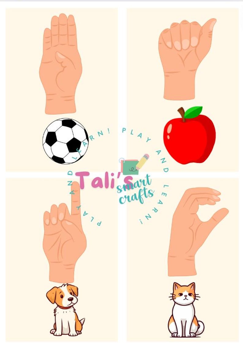 PRINTABLE Montessori ASL Alphabet and Basic Sign Language Memory ...