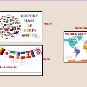 PRINTABLE Montessori NORTH AMERICA Flags| Kids Flags Flashcards | Kids ...