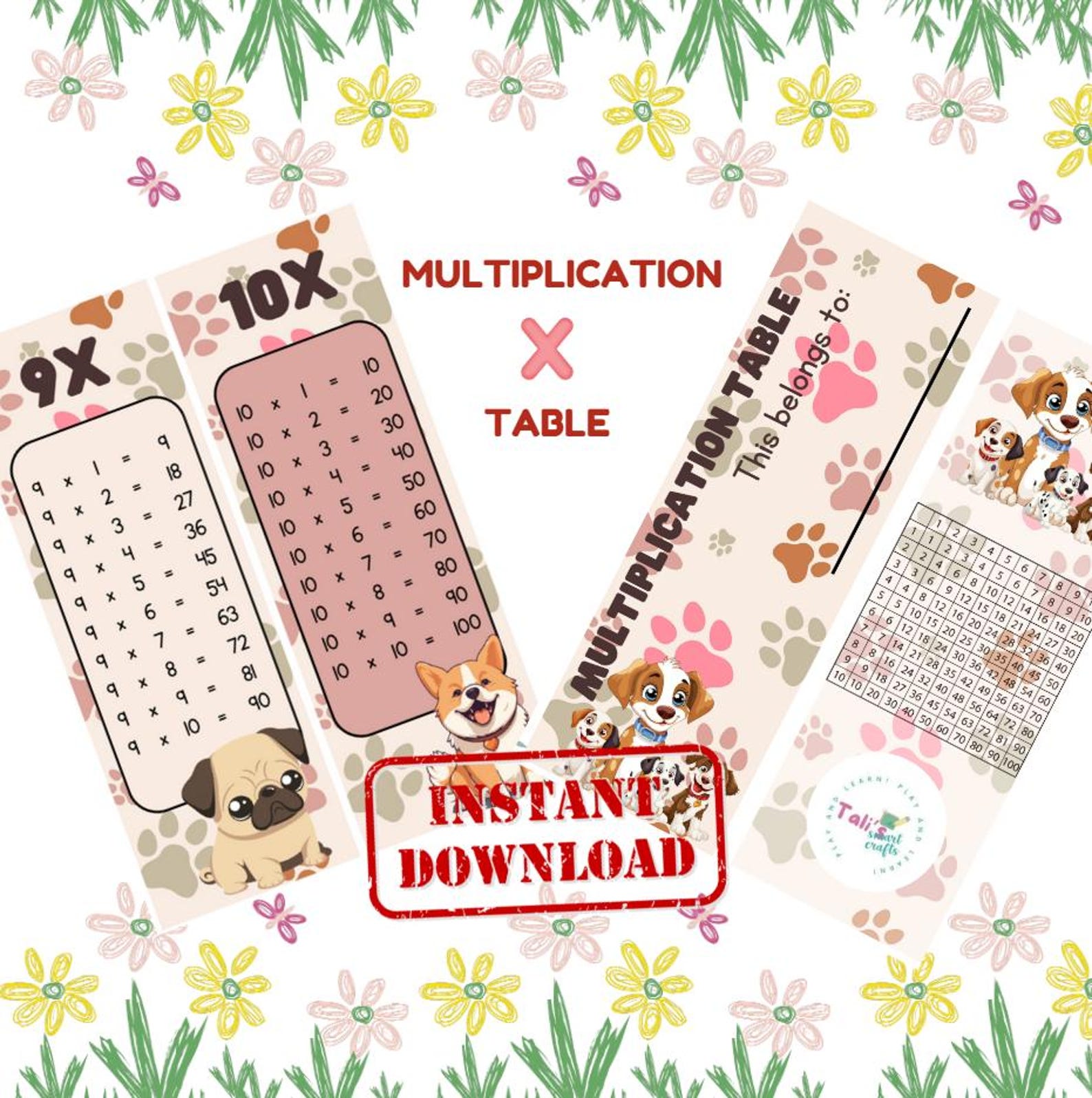 PRINTABLE Multiplication Table 1x-10x, Multiplication Table Flashcards ...