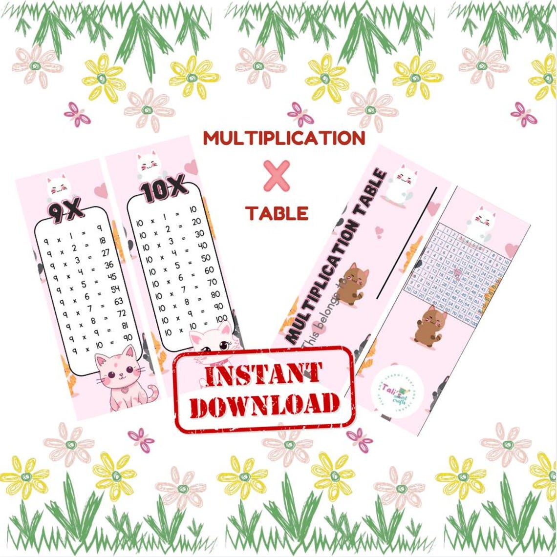 PRINTABLE Multiplication Table 1x-10x, Multiplication Table Flashcards ...