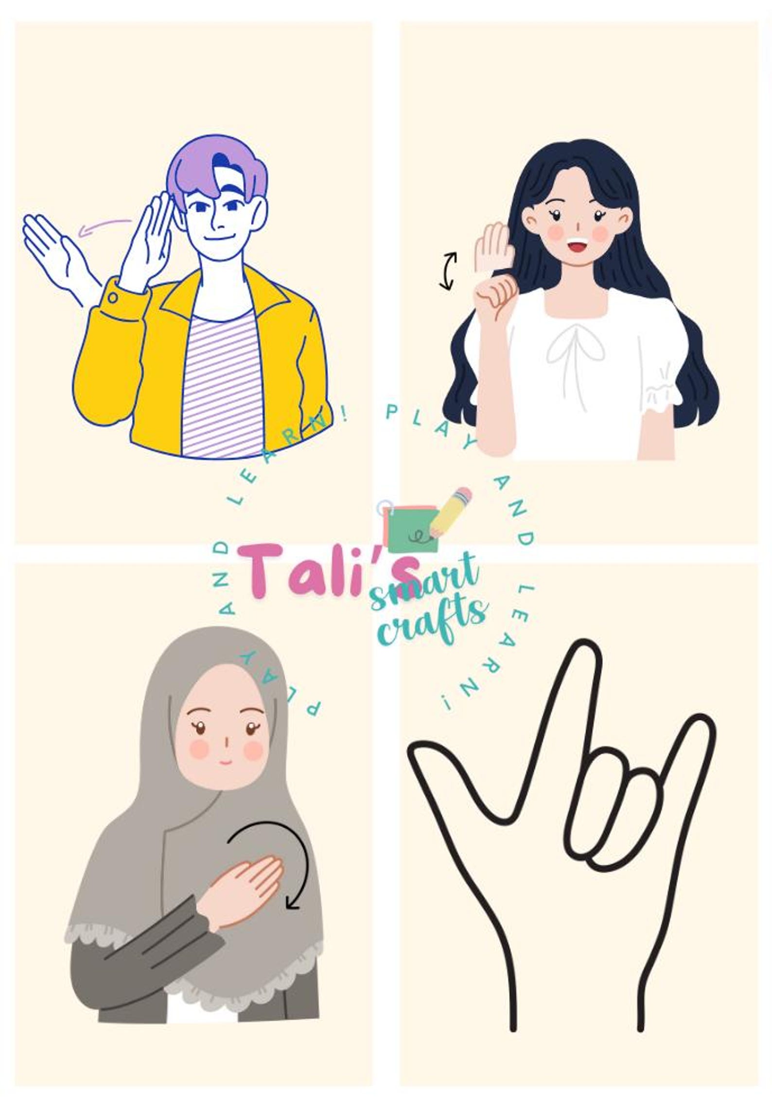 PRINTABLE Montessori ASL Alphabet and Basic Sign Language Memory ...