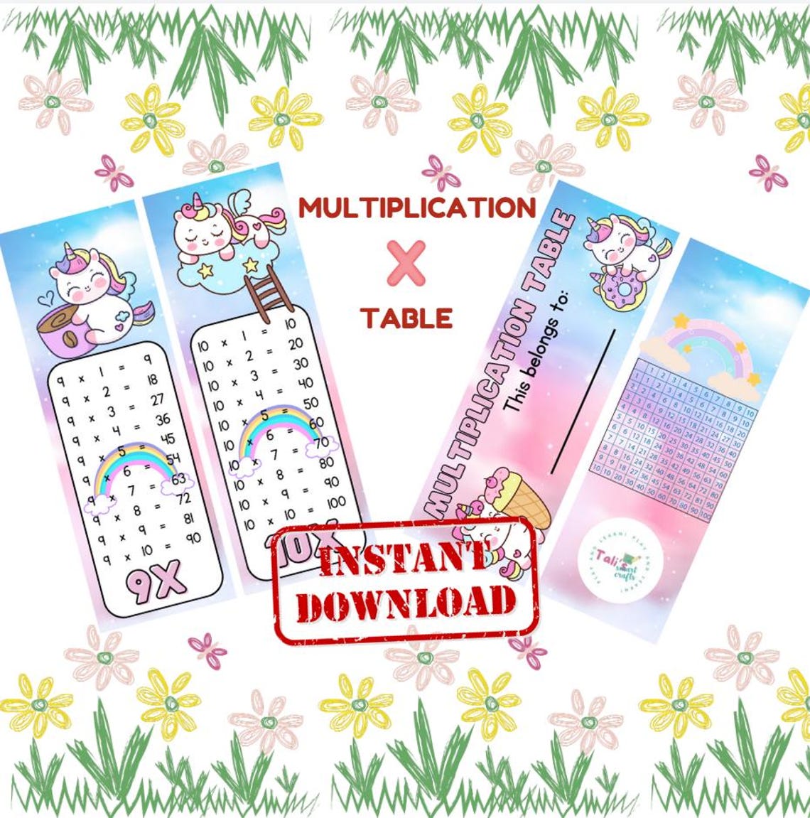 PRINTABLE Multiplication Table 1x-10x, Multiplication Table Flashcards ...