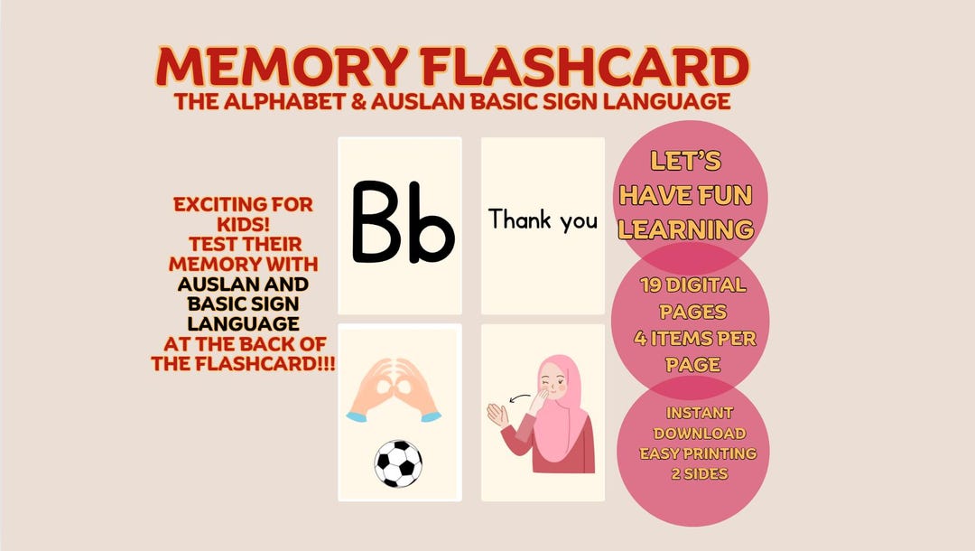 PRINTABLE Montessori AUSLAN Alphabet and Basic Sign Language Memory ...