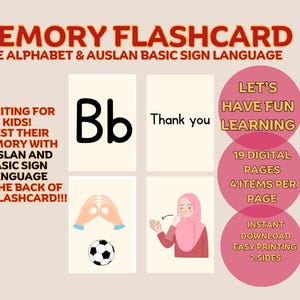 PRINTABLE Montessori AUSLAN Alphabet and Basic Sign Language Memory ...