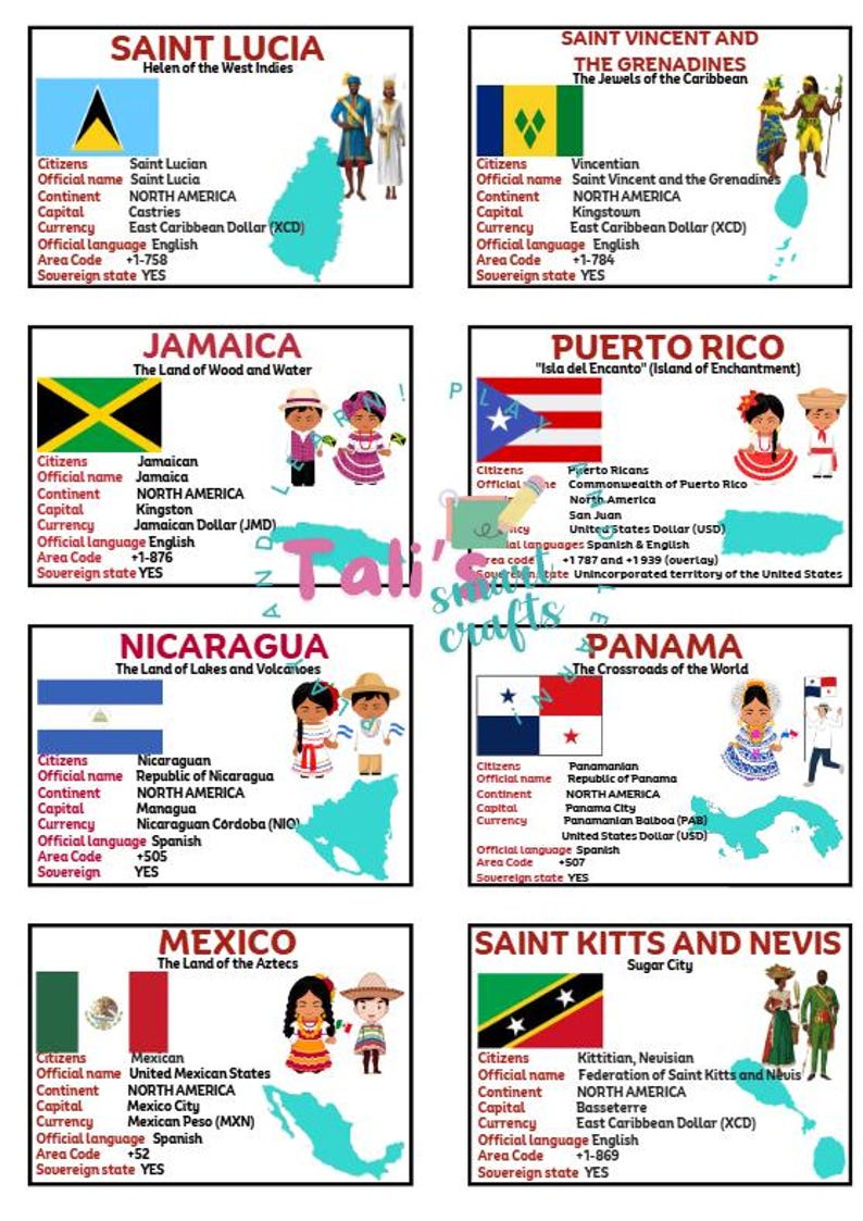 PRINTABLE Montessori NORTH AMERICA Flags| Kids Flags Flashcards | Kids ...