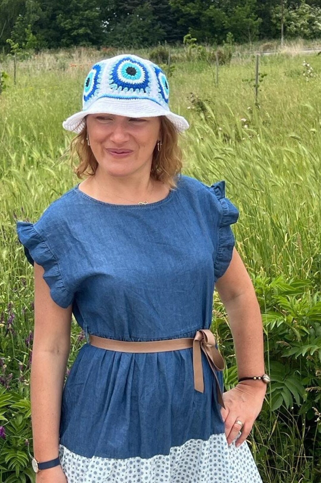 Buchet Hat Evil Eye Hat Crochet Hat Knit Hat Summer Hat Handmade Gift ...