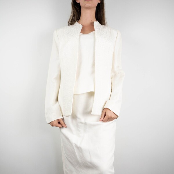 Three Piece White Suit for Women - Etsy