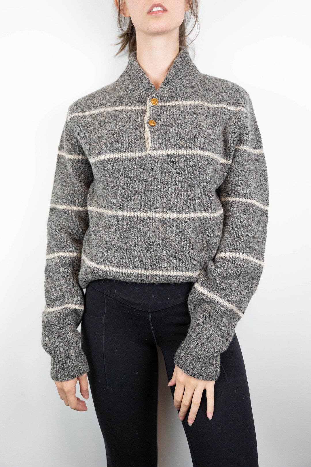 Vintage Boathouse Row Quarter Button Sweater - Etsy