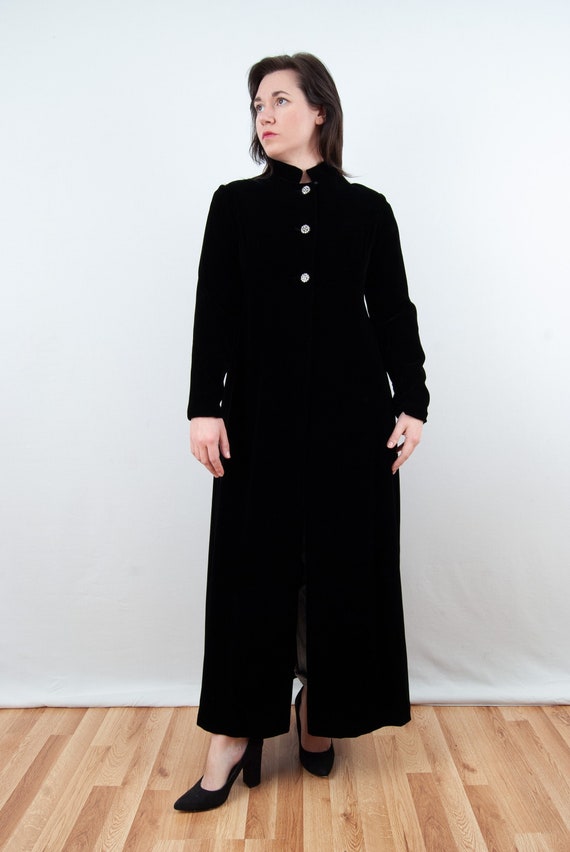vintage black velvet duster - Gem