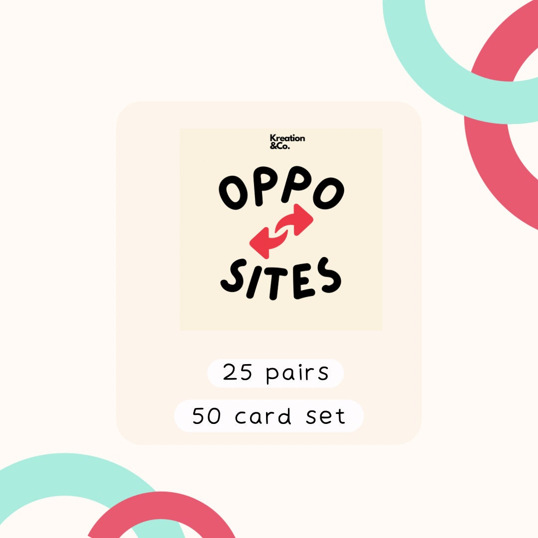 Opposites Flash Cards for Kids - Etsy