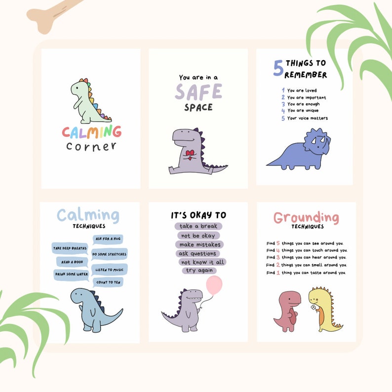 Dinosaur Calm Corner Posters - Etsy