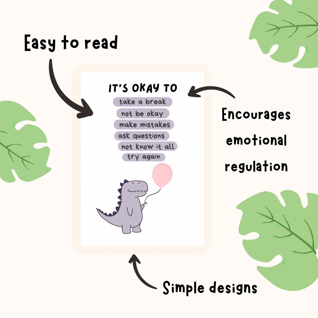 Dinosaur Calm Corner Posters - Etsy