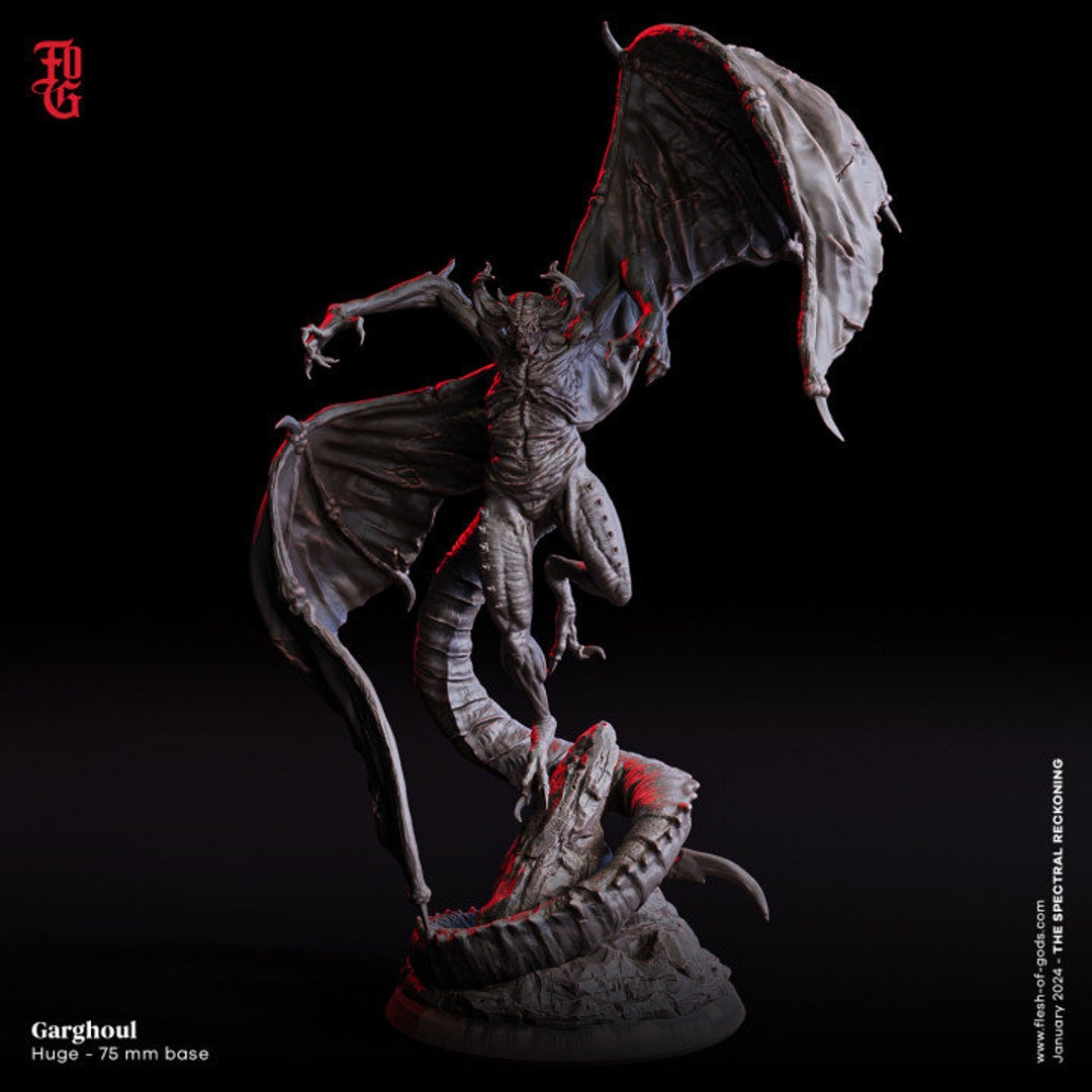 Flying Ghoul Dnd Miniature Dnd Vampire Mini Creepy Dungeons and Dragons ...