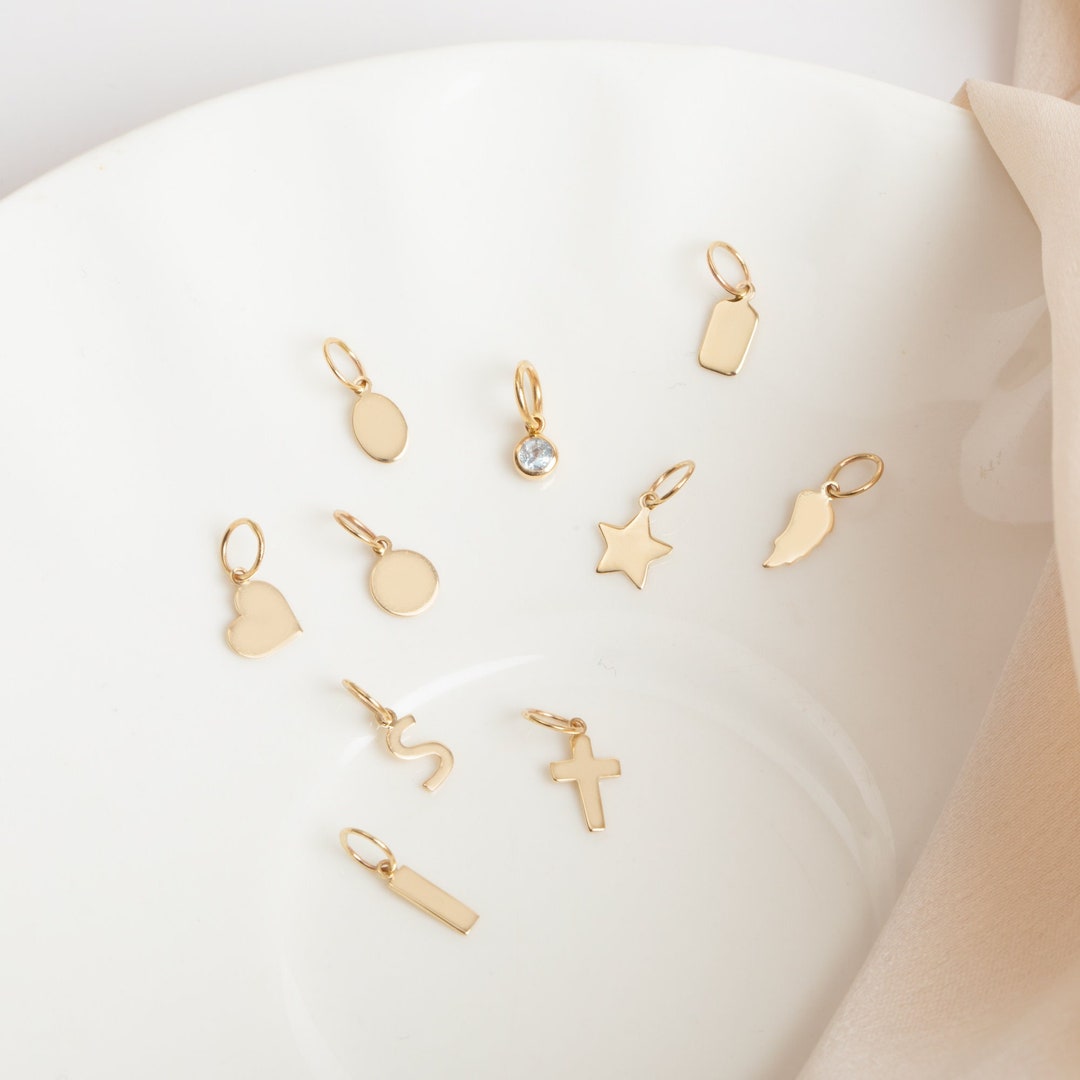 14K 18K Real Solid Gold Figures, Small Tiny Charms for Bracelet and ...