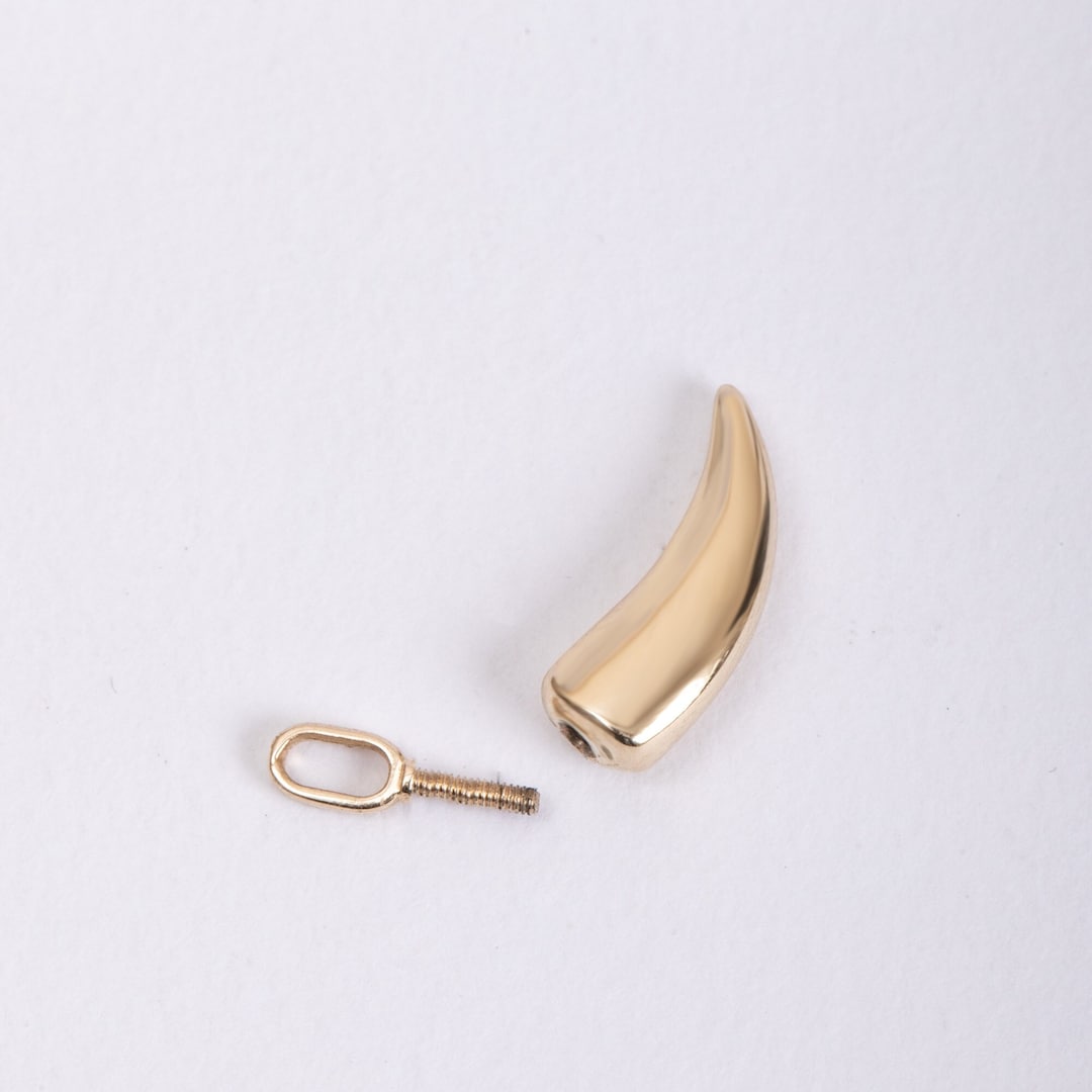 14K Chili Pepper Urn Pendant, Real Solid Gold Minimalist Cremation ...