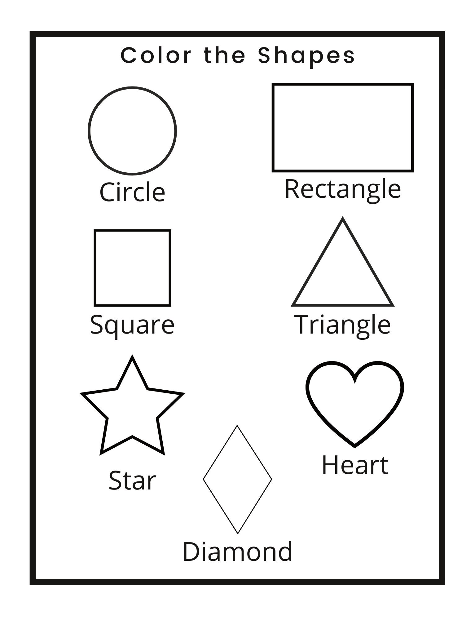 Printable Kids Coloring Book: Letters, Numbers, Shapes (PDF) - Etsy