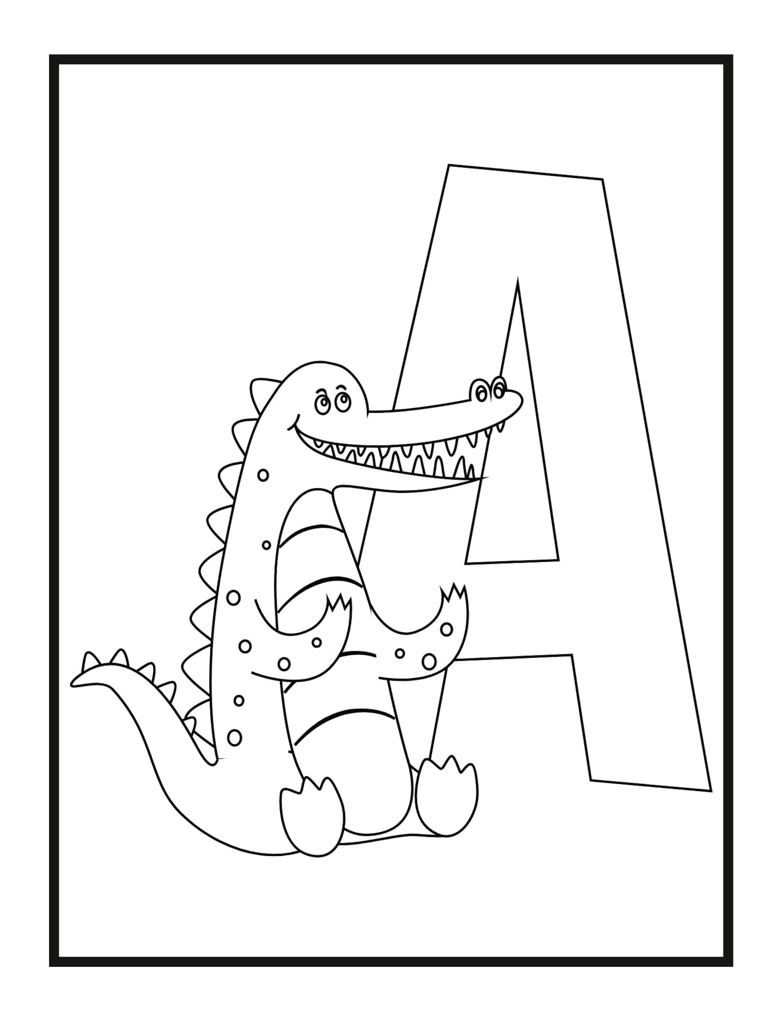 Printable Kids Coloring Book: Letters, Numbers, Shapes (PDF) - Etsy