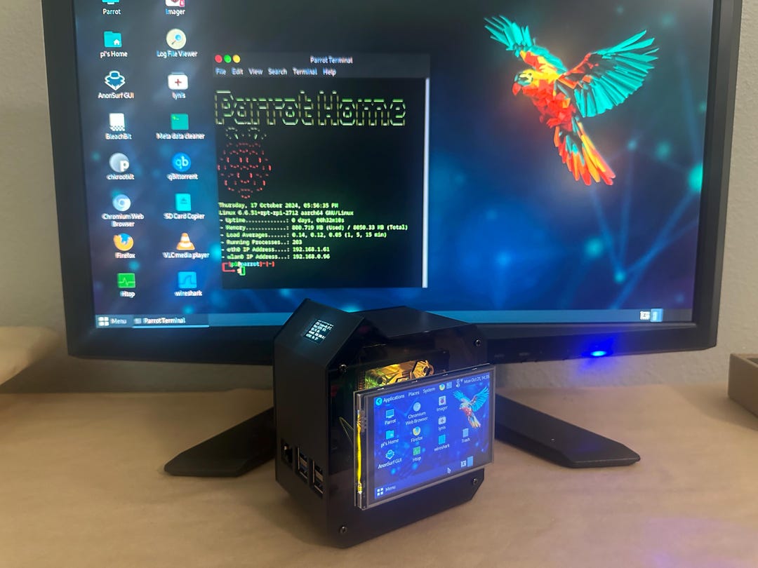 Mini Parrot Home Cyber Defense Computer - Dual Display - OLED + 3.5 ...