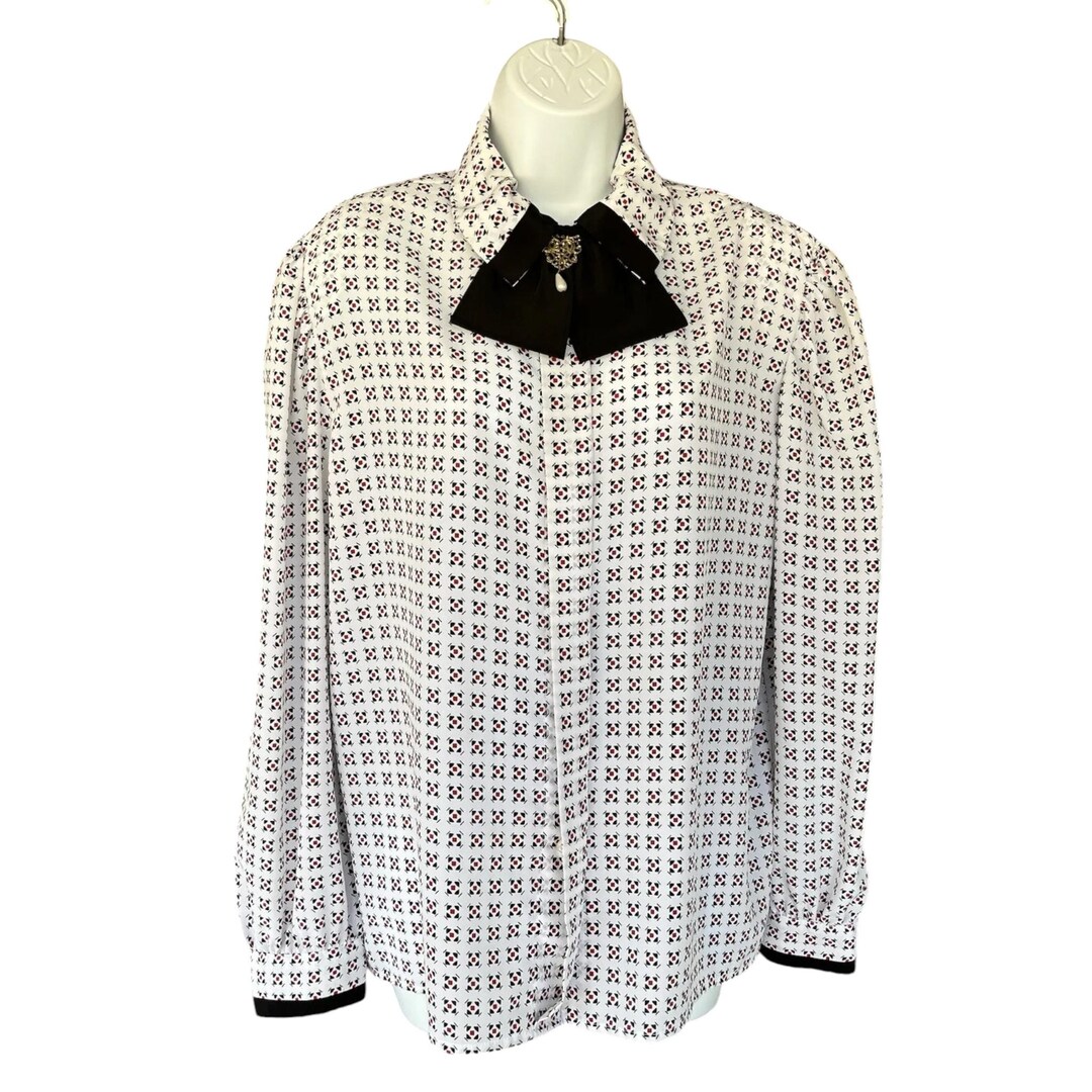 Vintage Jordan Womens Button up Shirt Top Blouse Edwardian Long Sleeves ...