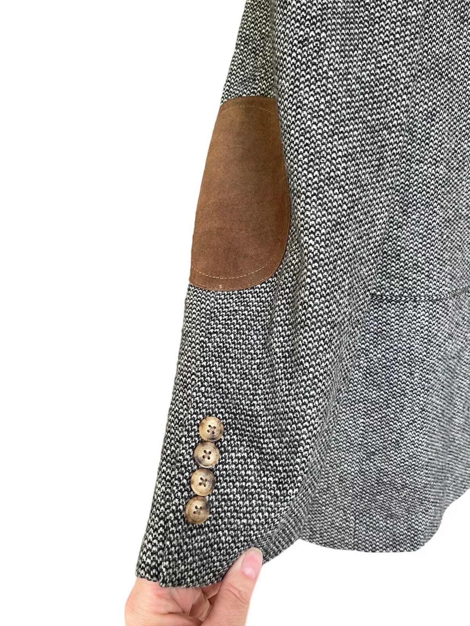 Vintage Men’s Austin Reed Wool Blazer Jacket Gray Black Brown Suede ...