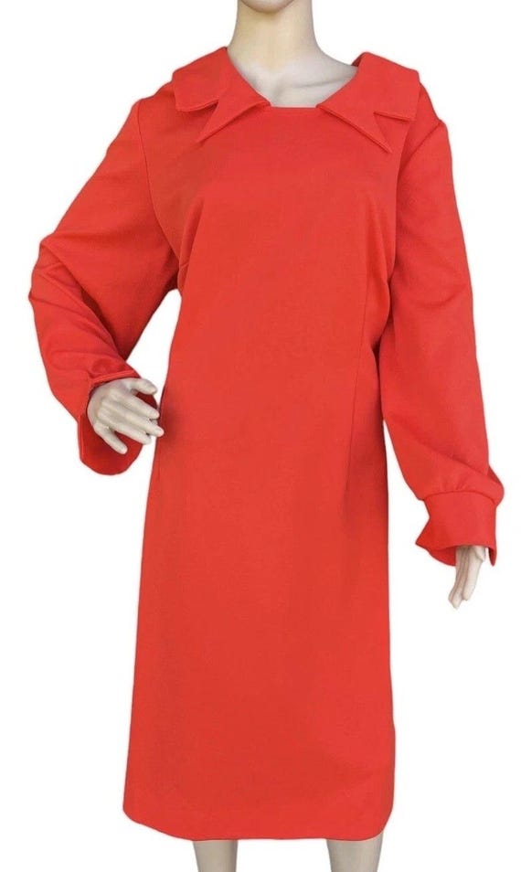 Vintage Lady Laura Toni Todd Orange Shift Dress Women… - Gem