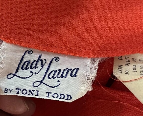 Vintage Lady Laura Toni Todd Orange Shift Dress Women… - Gem