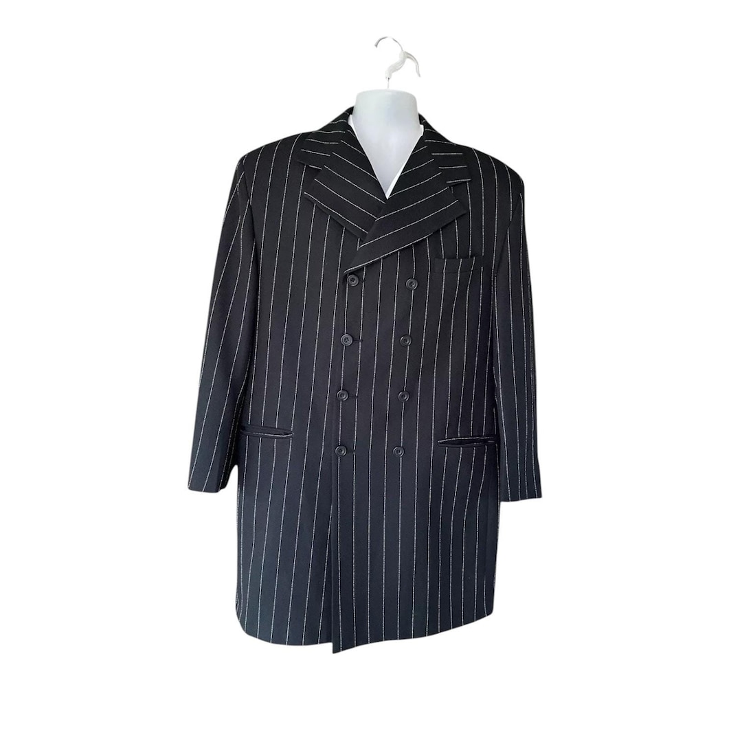 Vintage Falcone Men’s Blazer Jacket Sports Coat Long Black White ...