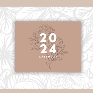 2024 Calendar I Boho 2024 Calendar I Monthly Calendar I Wall Calendar I ...