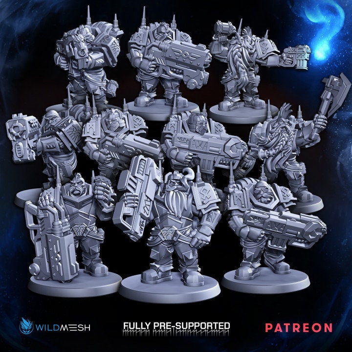 Space Dwarf Prospectors 10 Models - Etsy