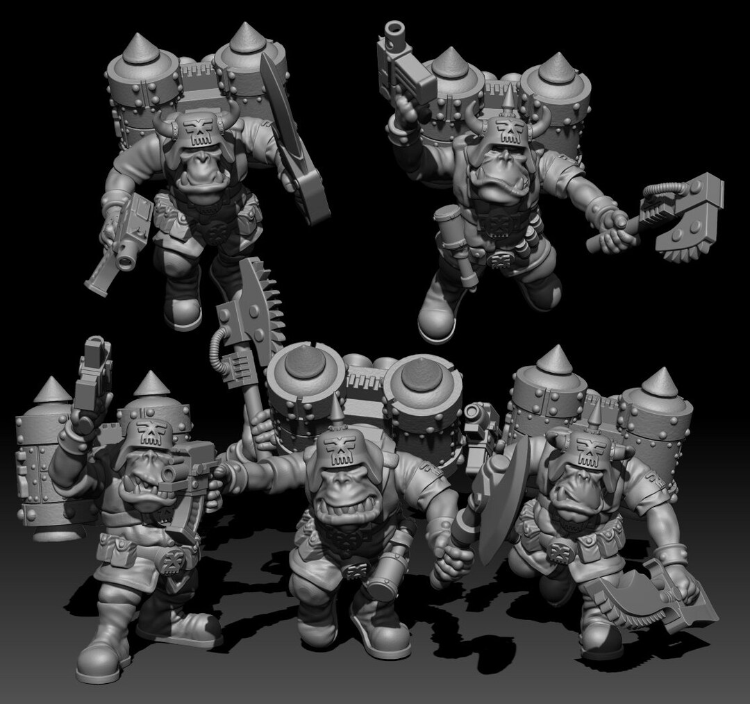 Retro Ork Storm Boys With Boss Nob 6 Models - Etsy