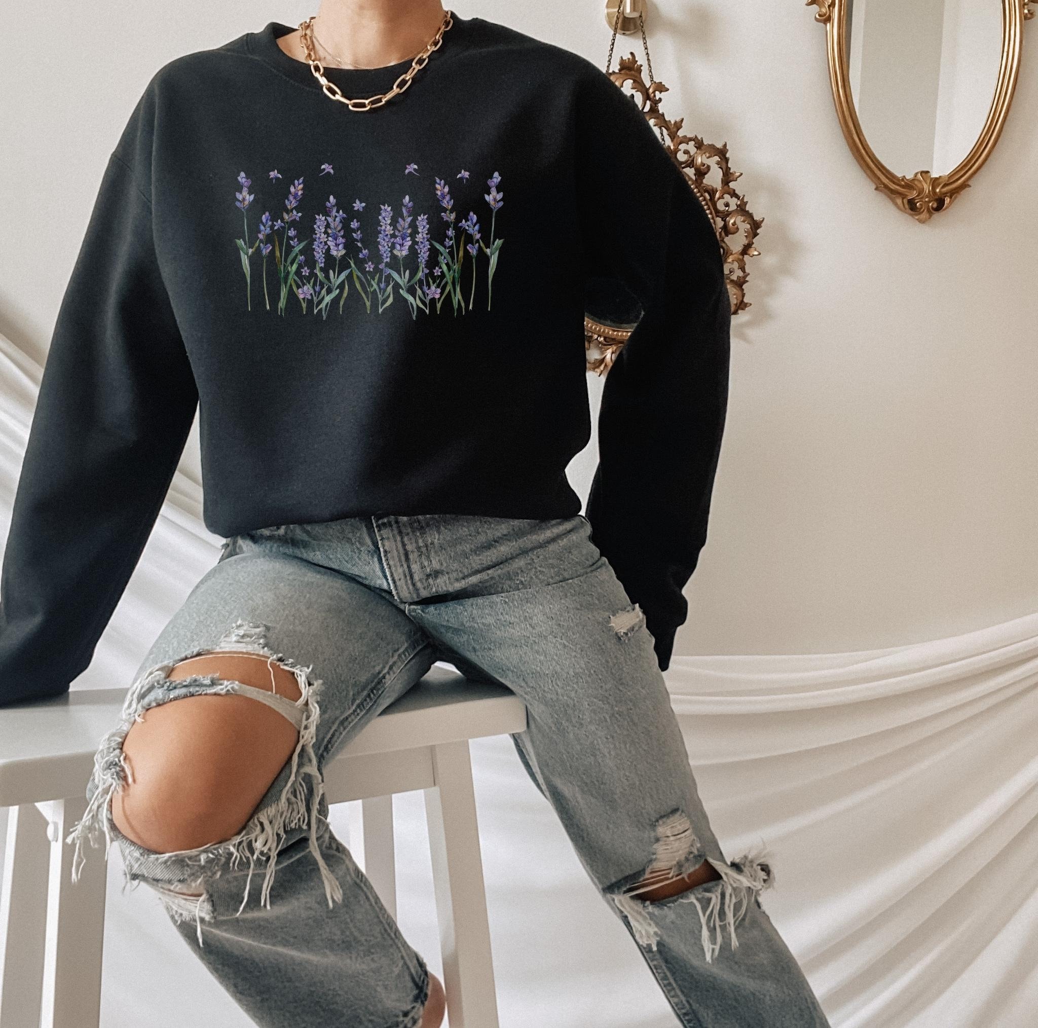 Vintage Flower Sweatshirt Pressed Flower Watercolor Floral - Etsy