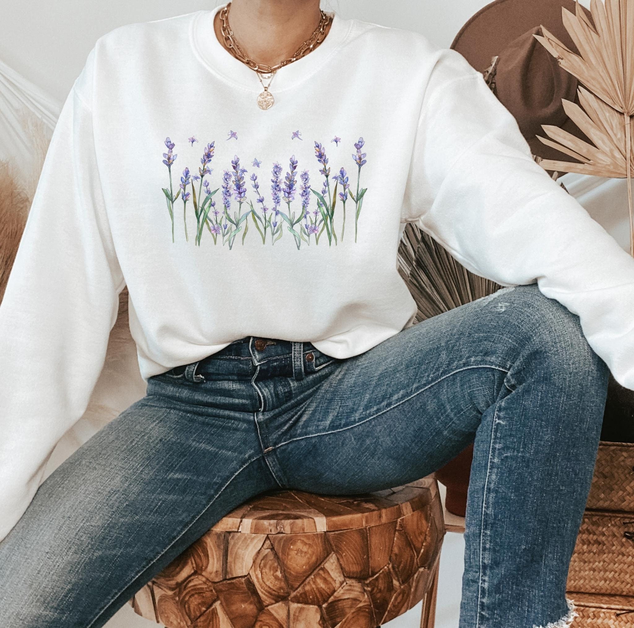 Vintage Flower Sweatshirt Pressed Flower Watercolor Floral - Etsy