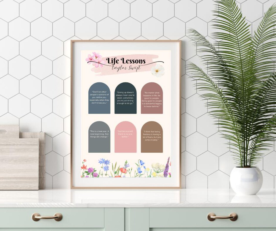 Printable Life Lessons From Taylor Swift | Swiftie Printable Wall Art ...