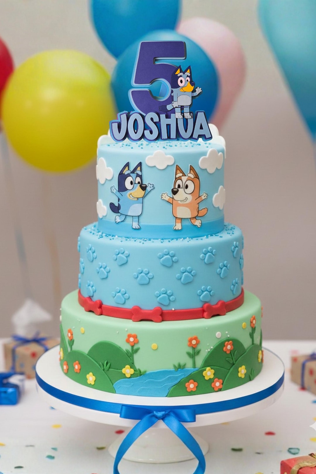 Custom Bluey Birthday Cake Topper – Personalized Party Decoration - Etsy