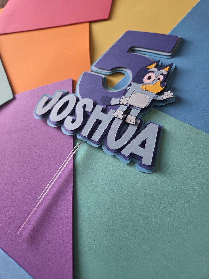 Custom Bluey Birthday Cake Topper – Personalized Party Decoration - Etsy