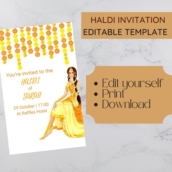 Haldi Invitation Card - Etsy