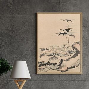 Peony and Bamboo 1768 Ike tokuyama Gyokuran Japanese Poster Japanese ...