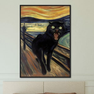 Cat Print Vincent Edvard Munch, Cat Print, the Scream Cat Poster, Cat ...