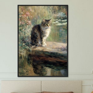 Monet Cat Pictures Floral Cat Art Cat Poster Monet - Etsy