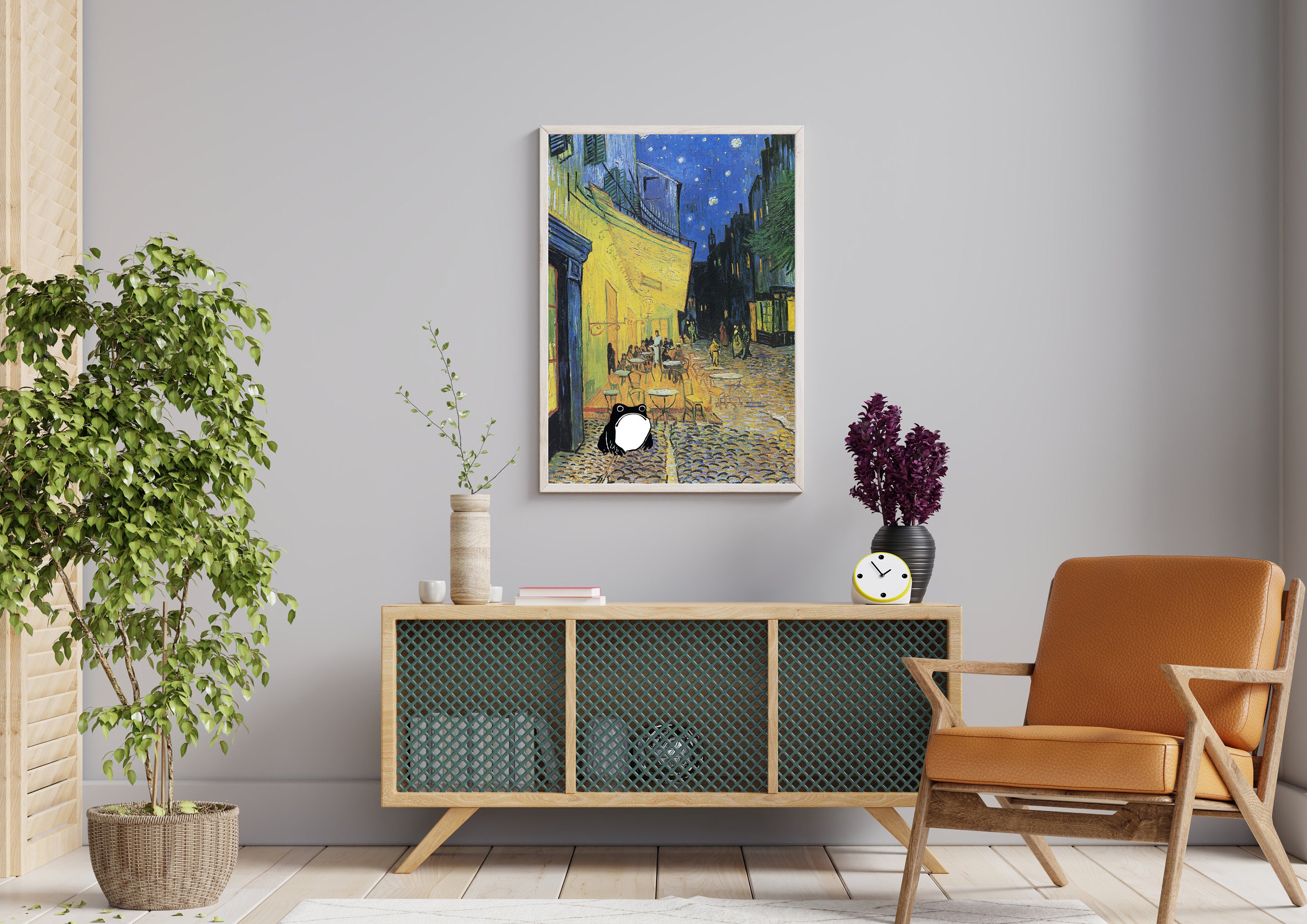 Frog Poster Unimpressed Frog Van Gogh Frog Print Frog Art - Etsy